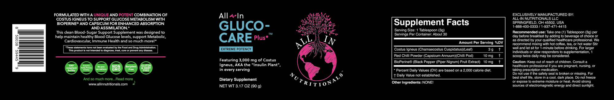 Gluco Care Plus | Blood Sugar Support Supplement | All-In Nutritionals