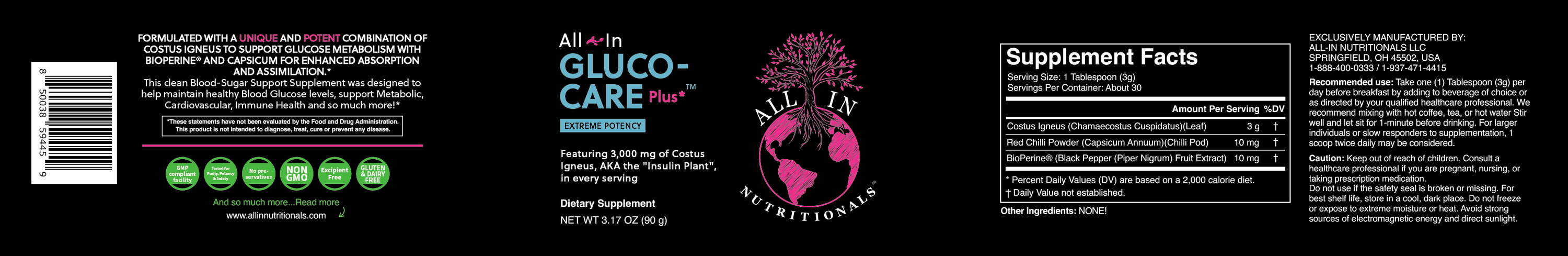 Gluco Care Plus | Blood Sugar Support Supplement | All-In Nutritionals