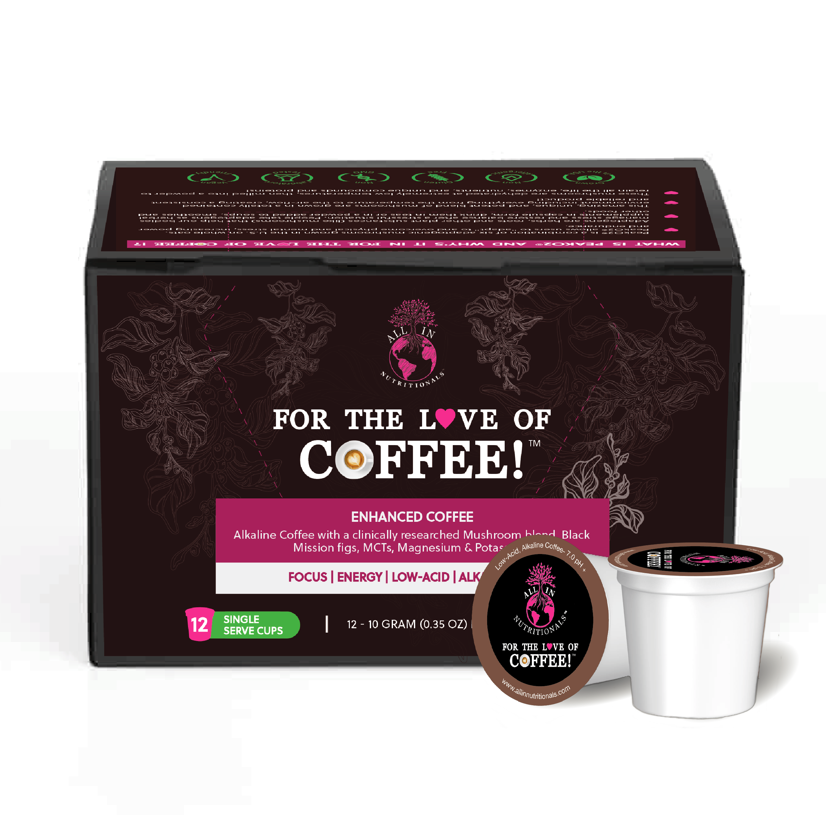 For The Love of Coffee™ | Alkaline Coffee K-Cups | All-In Nutritionals